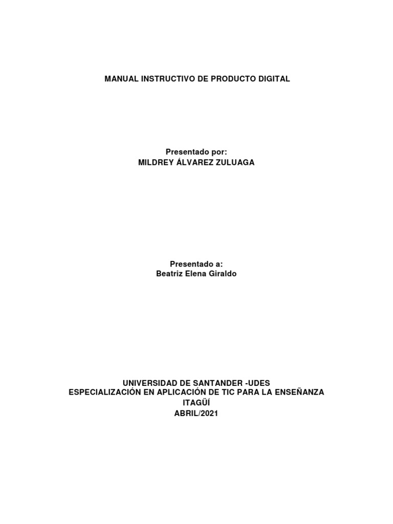 Manual Instructivo Producto Digital | PDF | Informática | Aprendizaje