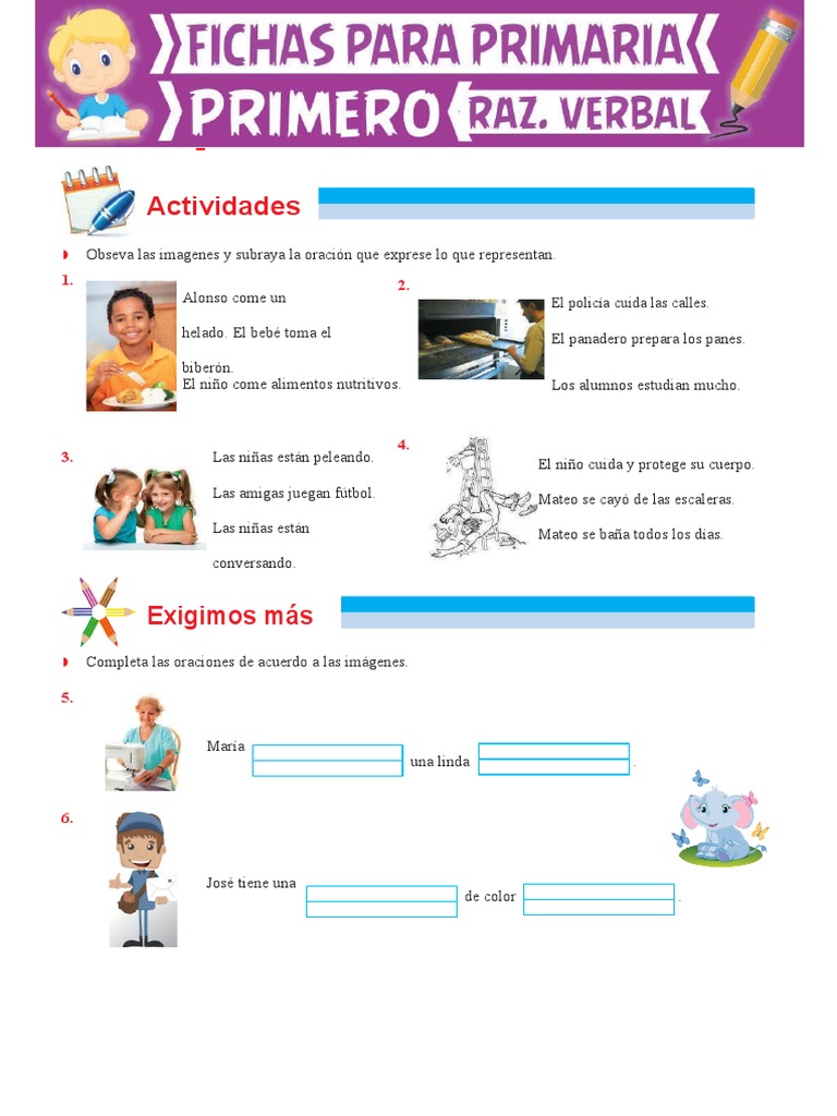 Actividades De Comprensión Lectora Para Primero De Primaria Pdf