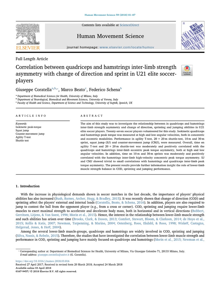 Human Movement Science: Full Length Article | PDF | Torque | Statistics