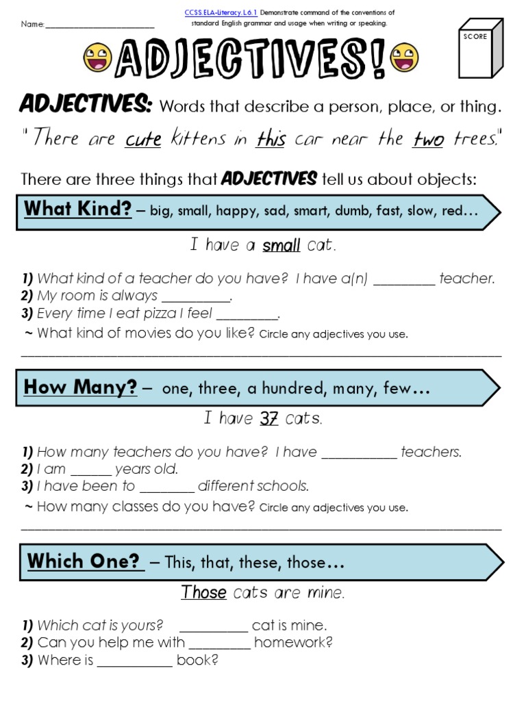 Adjectives Grammar Party | PDF | Adjective | Grammar