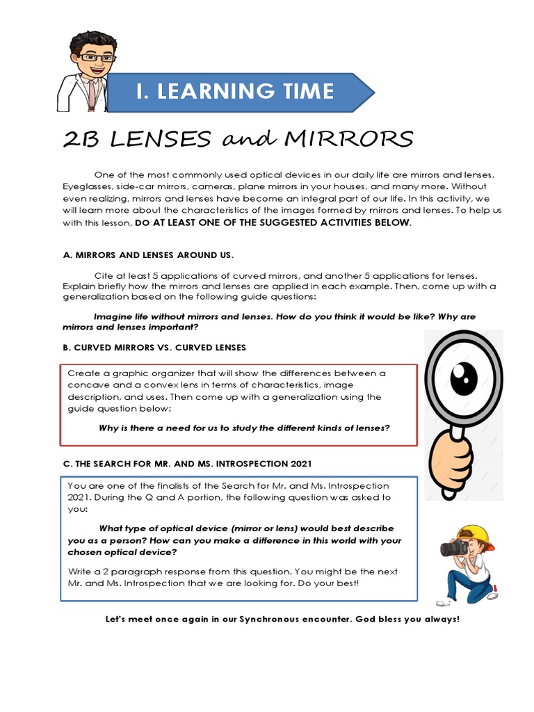 Activity Card 2B Mirrors and Lenses | PDF