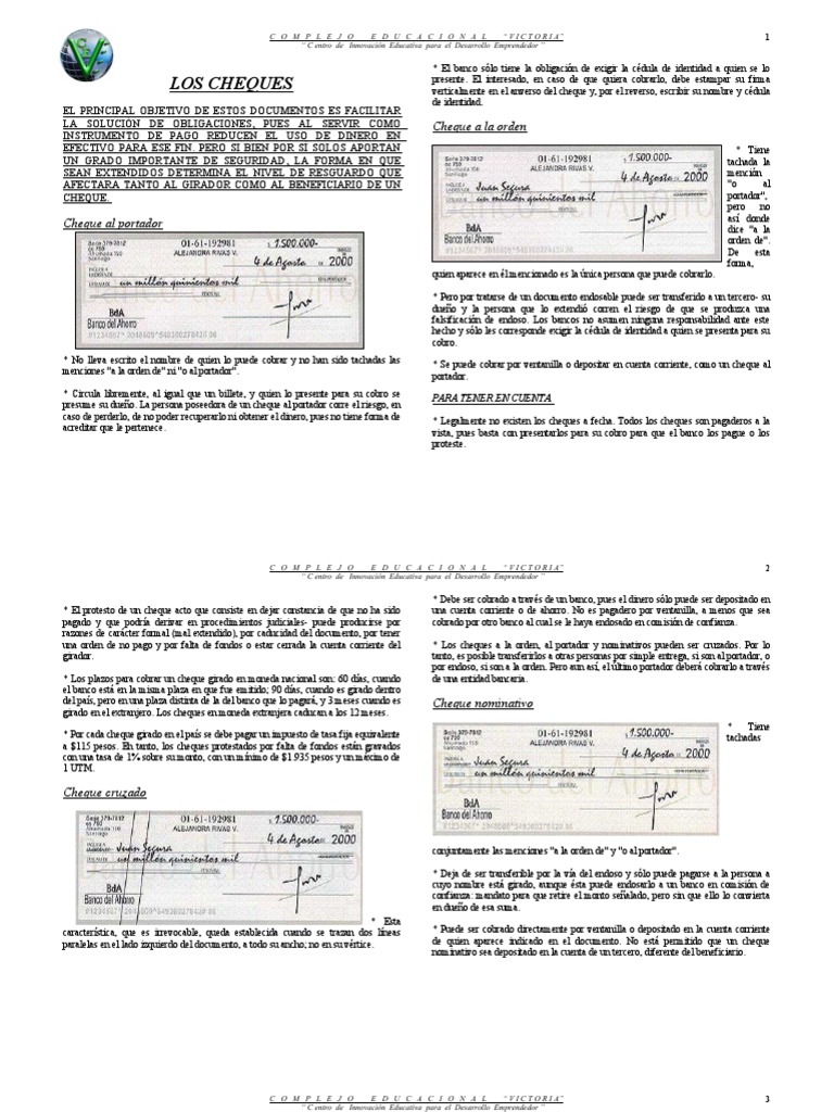 Gua Los Cheques | PDF | Cheque | Bancos