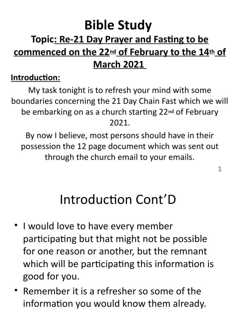 21-Day Prayer and Fasting Guide | PDF | Fasting | Confession (Religion)