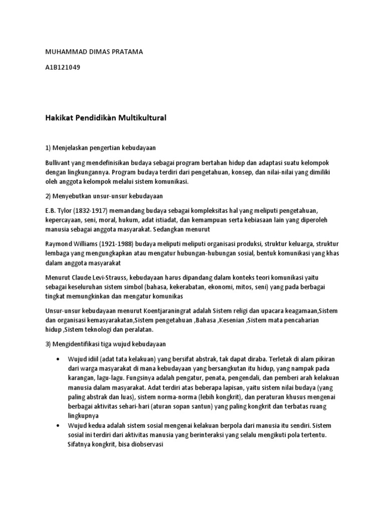 Hakikat Pendidikàn Multikultural | PDF | Ilmu Sosial