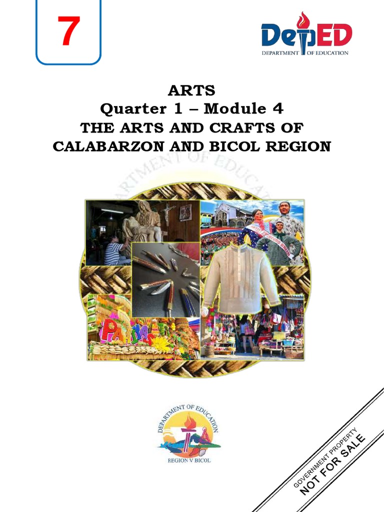 Quarter 1 MODULE 4 Arts and Crafts of CALABARZON and Bicol Region | PDF ...
