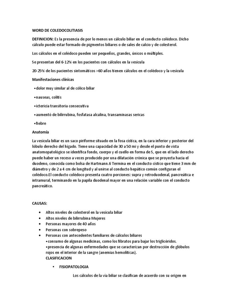Diagnóstico y tratamiento de la coledocolitiasis mediante ...