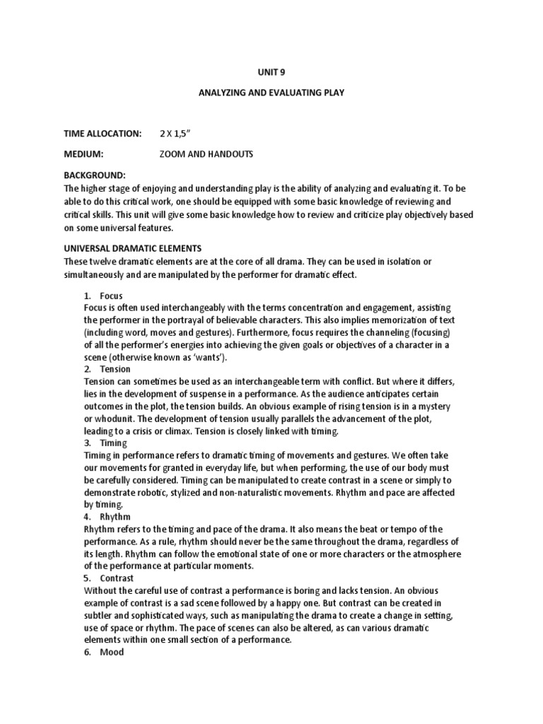 Analyzing Drama: Key Elements & Climax | PDF | Play (Theatre) | Theatre
