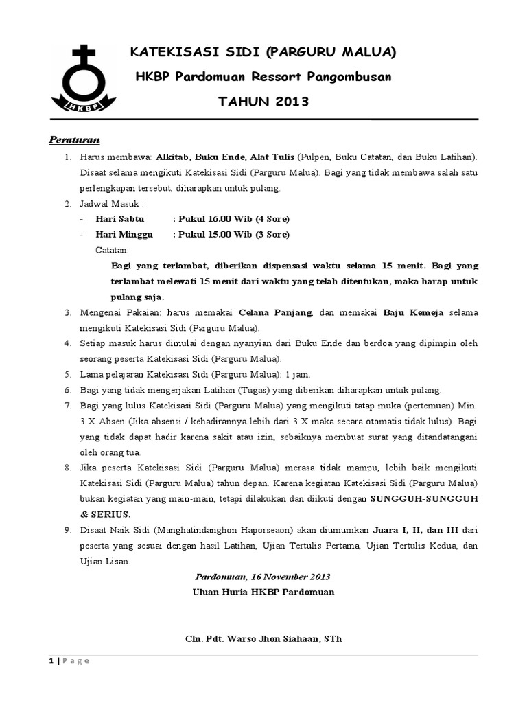 Katekisasi Sidi | PDF