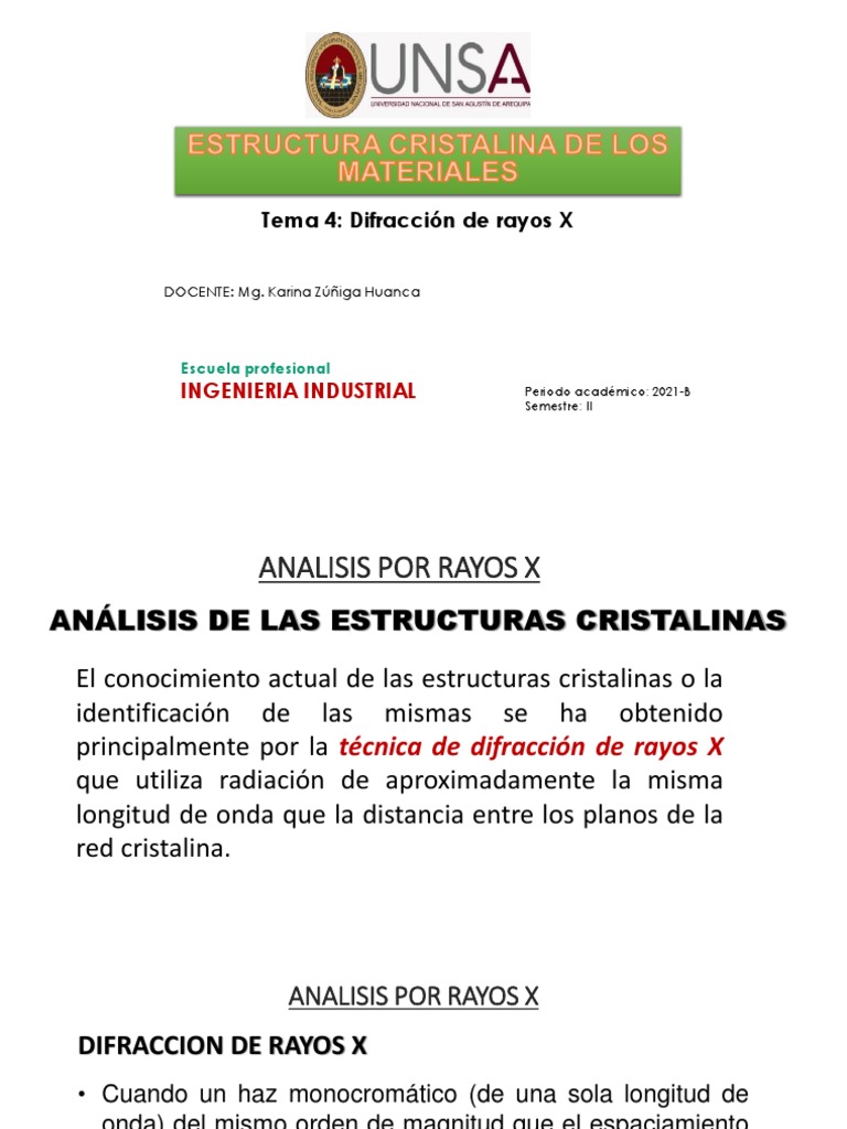 Difraccion de Rayos X | PDF | Cristalografía de rayos X | Rayo X