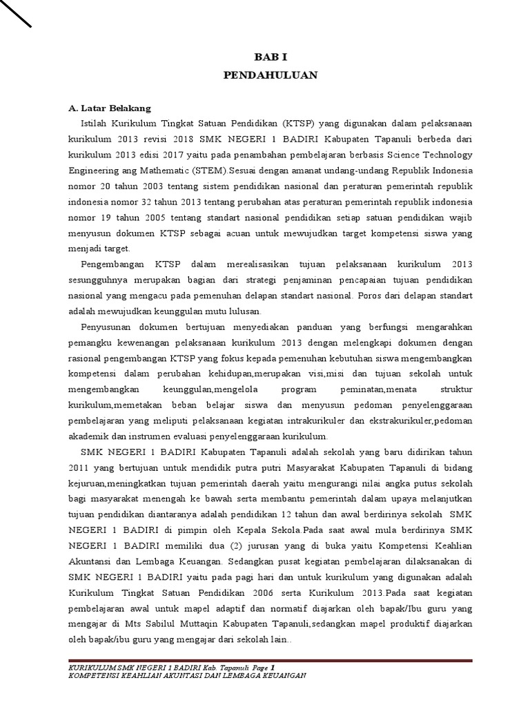 Dokumen KTSP Revisi 2013 Jurusan Akl | PDF