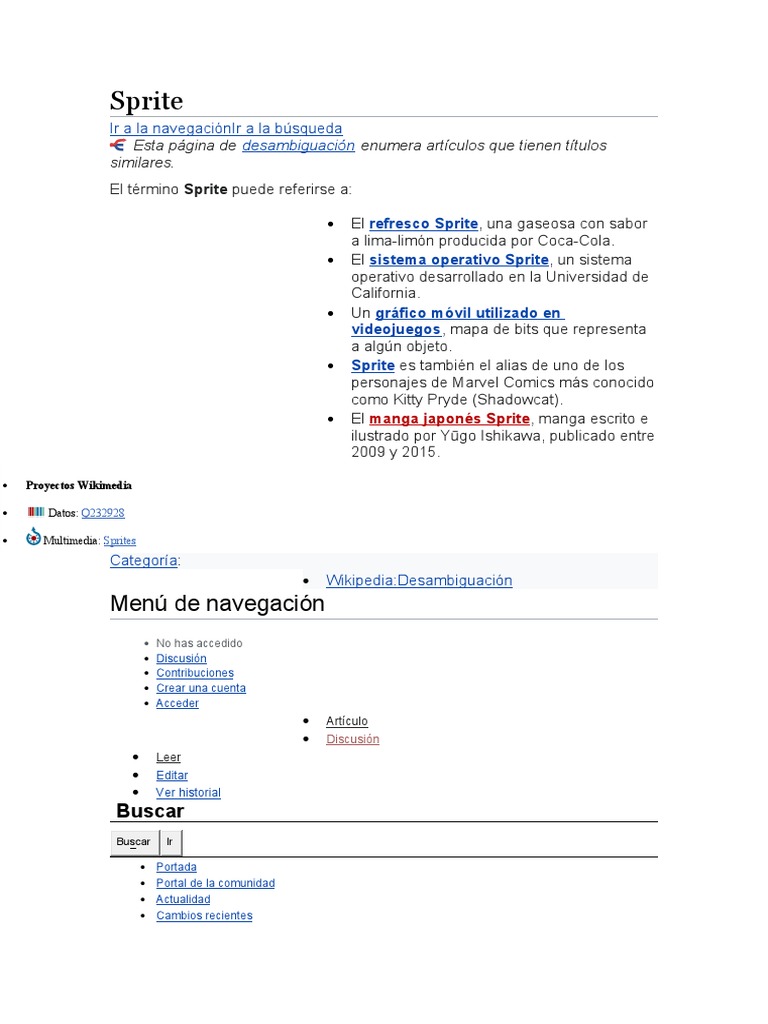 Sprite | PDF | Wikipedia | Informática