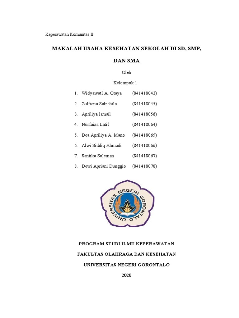 Makalah UKS Tingkat SD, SMP, Dan SMA | PDF