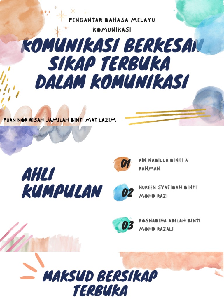 Komunikasi Berkesan (Sikap Terbuka Dalam Komunikasi) | PDF