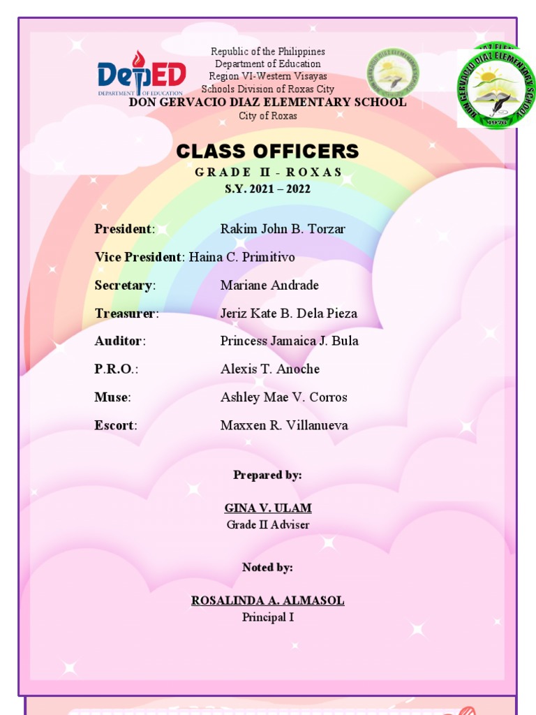 Class Officers: President: Vice President: Haina C. Primitivo Secretary ...