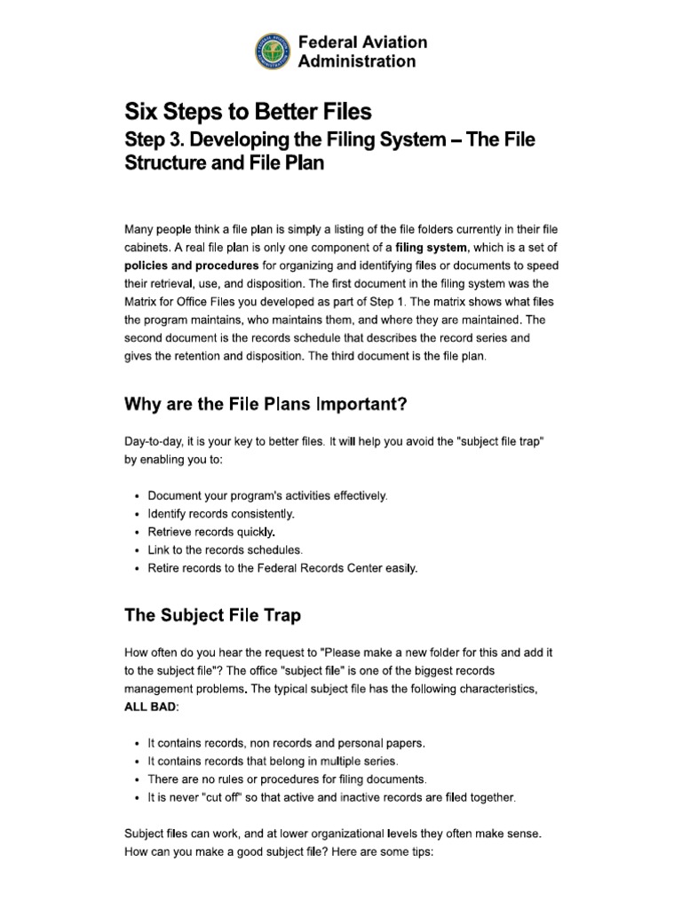 Six Steps To Better Files - Step 3. Dev... Tem - The File Structure and ...