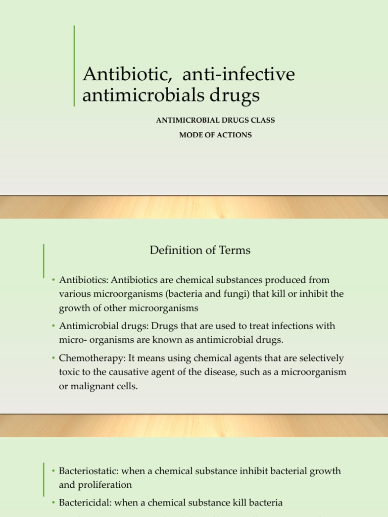 Antimicrobial drugs guide to antibiotics and anti-infectives | PDF ...