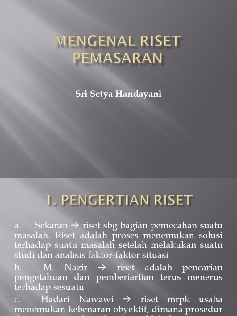 Mengenal Riset Pemasaran | PDF