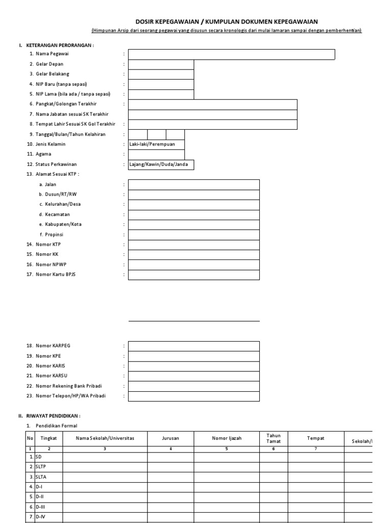 Form Dosir Untuk PKM | PDF