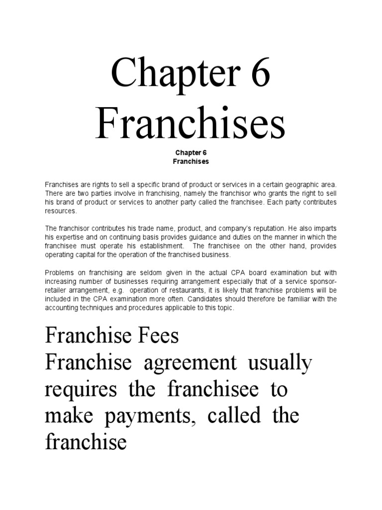 Franchise | PDF | Franchising | Revenue