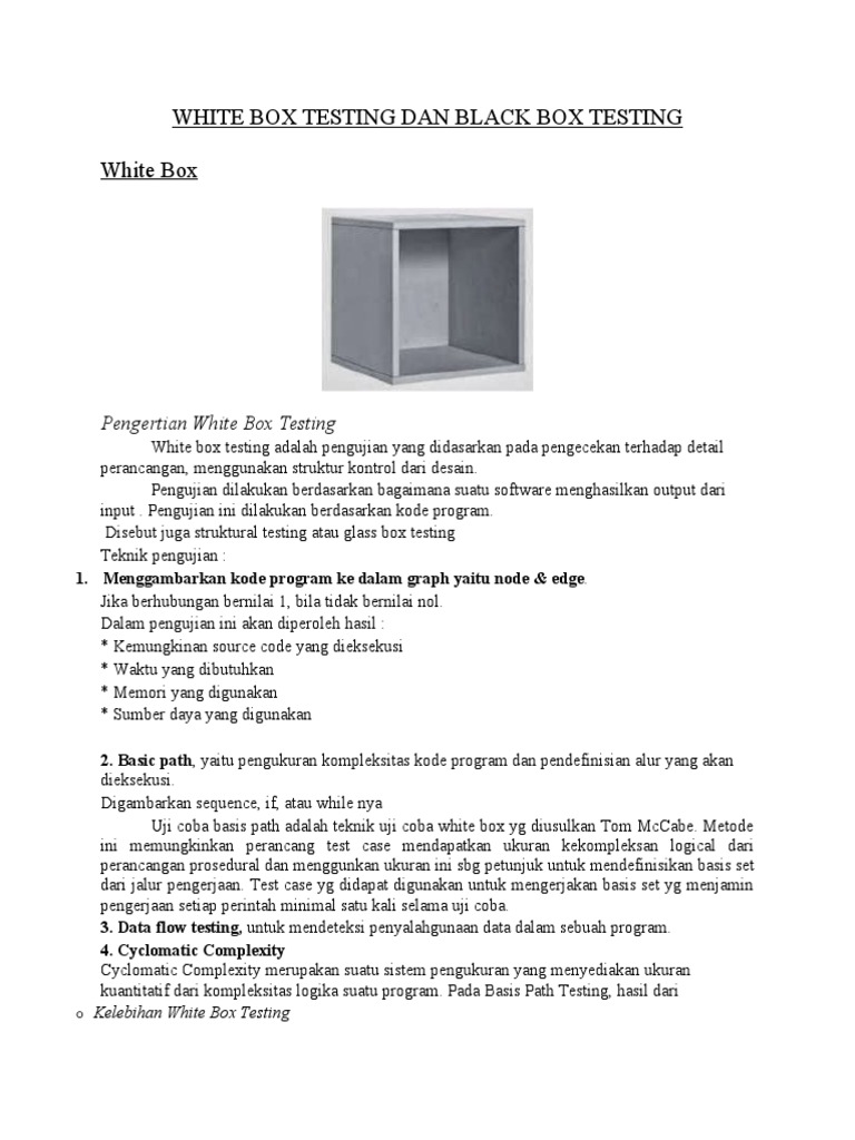 White Box Testing Dan Black Box Testing | PDF