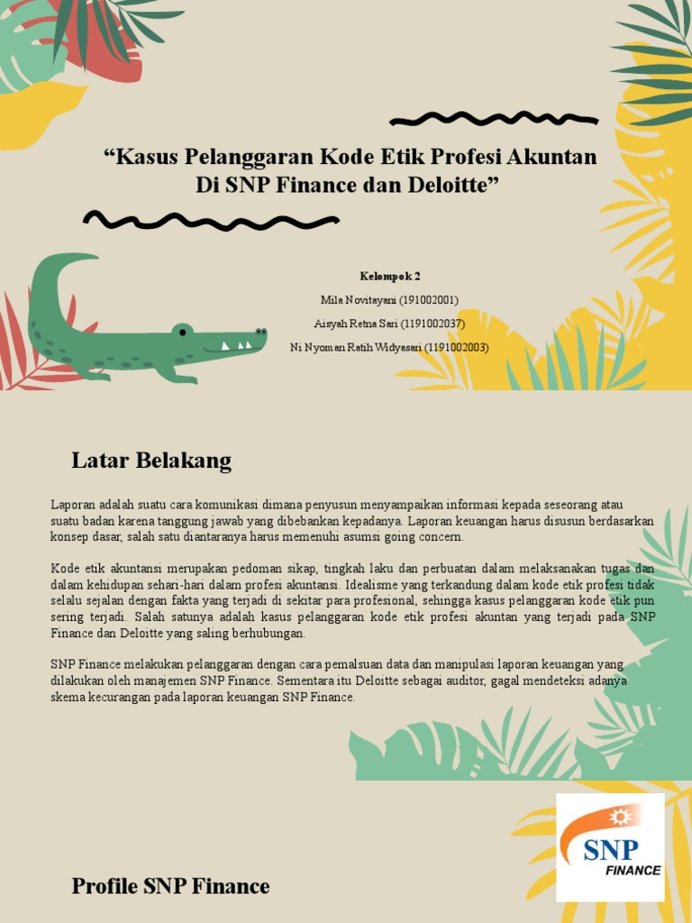 Kelompok 2 - PPT Kasus SNP Finance | PDF