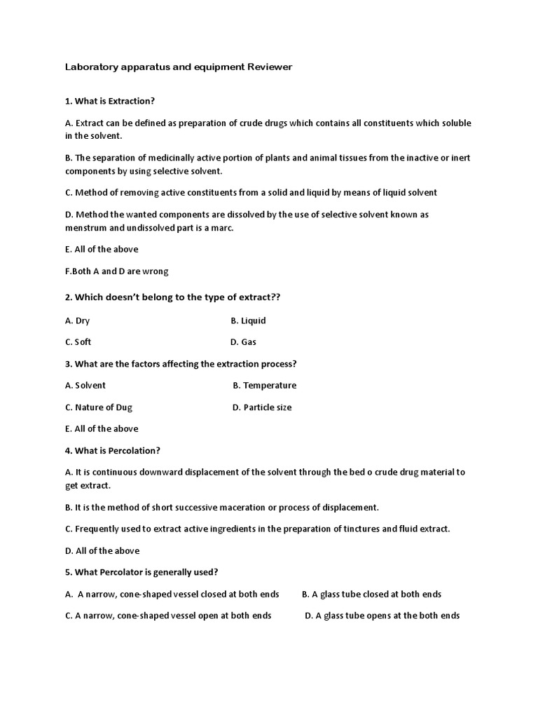 Laboratory Apparatus and Equipment Reviewer | PDF | Chemistry | Titration