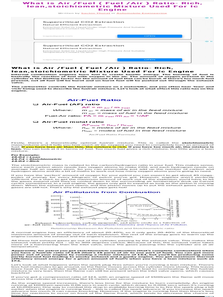 What Is Air Fuel (Fuel Air) Ratio - Rich, Lean, Stoichiometric Mixture ...