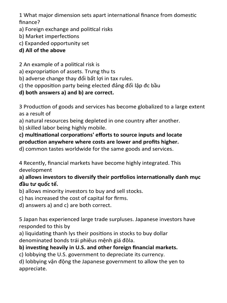 Quiz 1 | PDF | Multinational Corporation | Euro