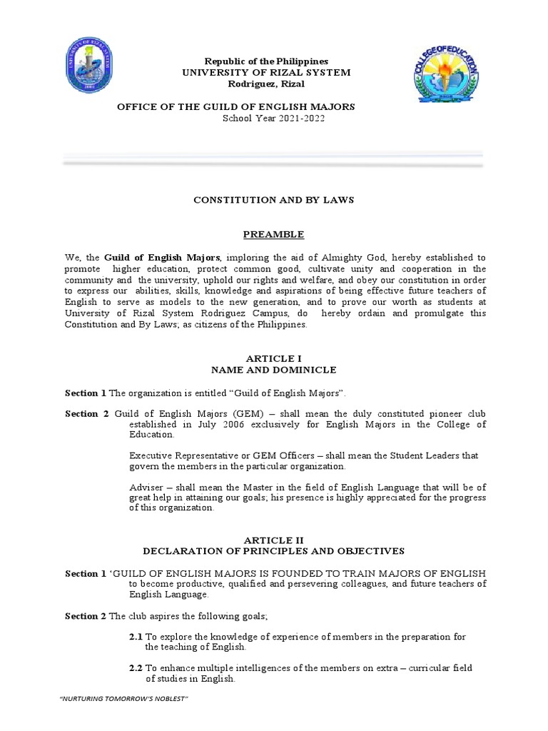 Constitution and Bylaws | PDF | Constitutional Amendment | Quorum