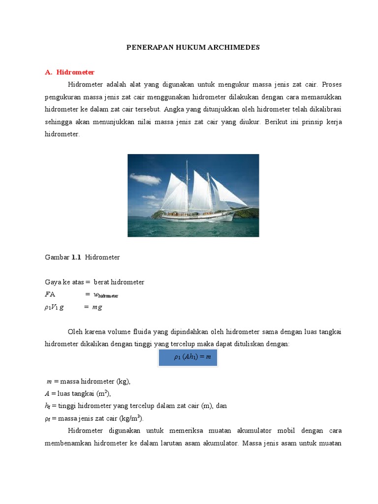 Penerapan Hukum Archimedes | PDF | Teknologi & Rekayasa