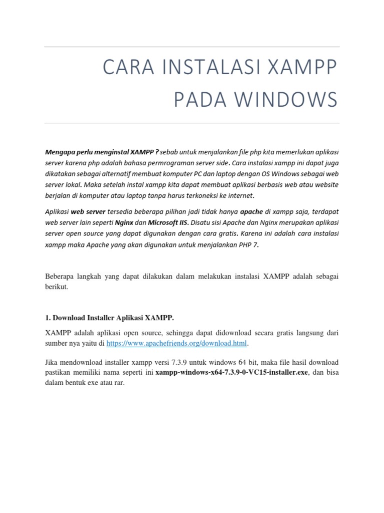 #1 Cara Instalasi XAMPP Pada Windows | PDF