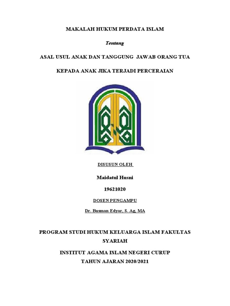 Asal Usul Anak dan Tanggung Jawab | PDF