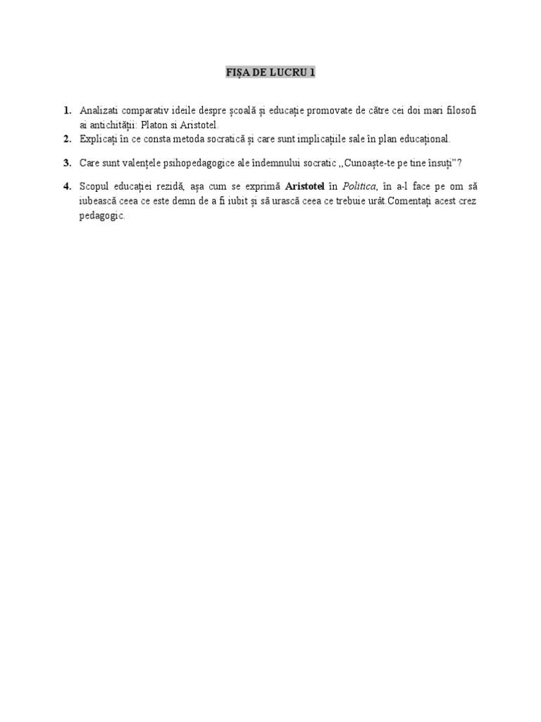 Fisa de Lucru 1 - Iipe | PDF
