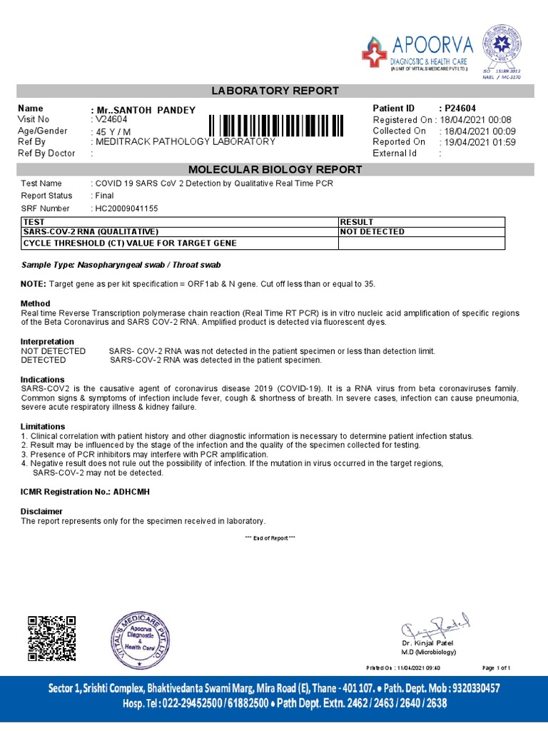 Mr..Ashutosh S Pandy - 016c | PDF | Real Time Polymerase Chain Reaction ...
