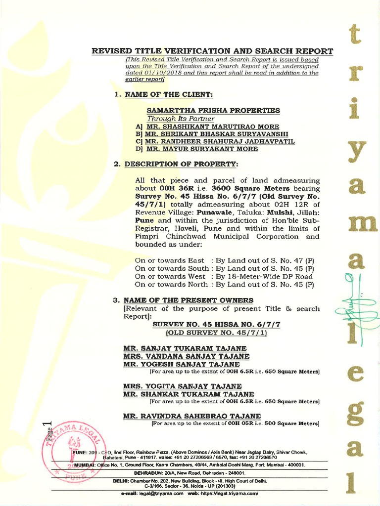 The Legal Title Report | PDF