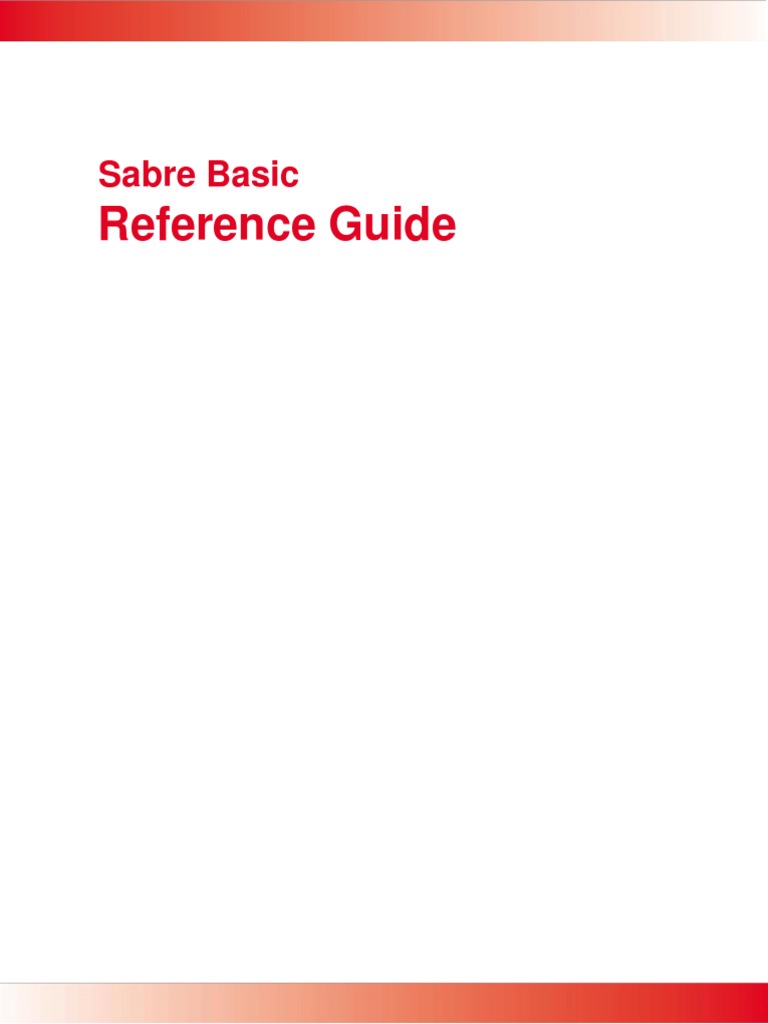 Reference Guide: Sabre Basic | PDF | Airlines | Data