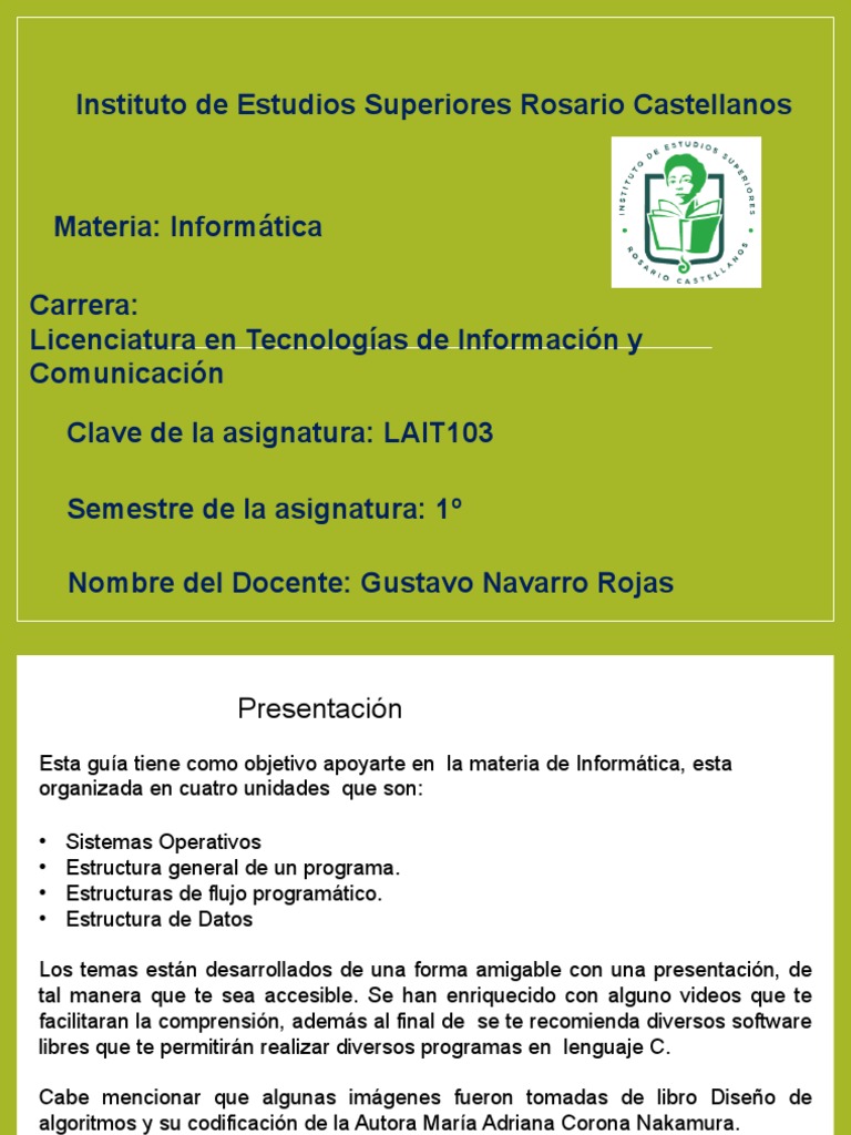 Lenguaje C Presentacion | PDF | Programación | Programa de computadora