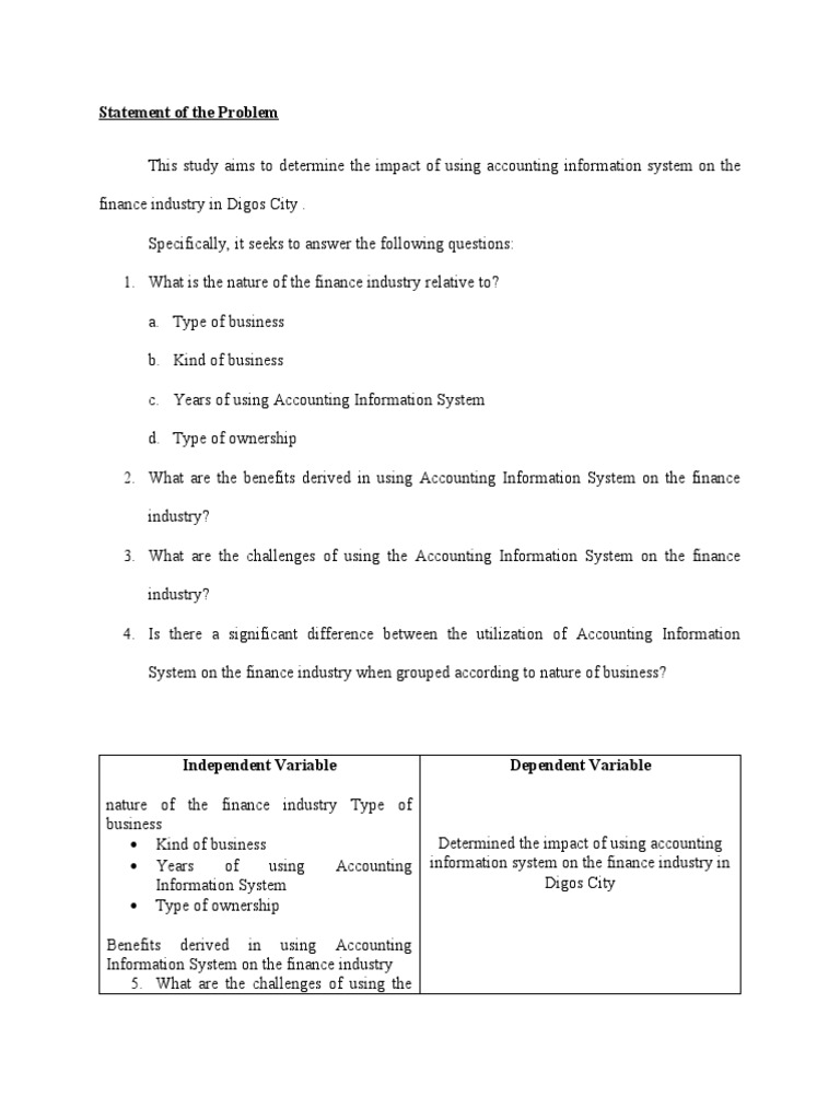 QUESTIONNAIRE | PDF | Accounting | Information System