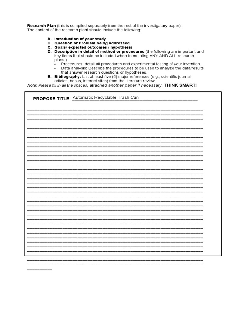 Research Plan for Eco-Friendly Invention | PDF | Hypothesis | Science