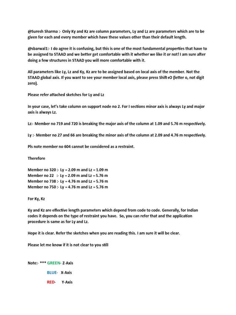 Effective Length Calculations To Be Provided in Staadpro | PDF