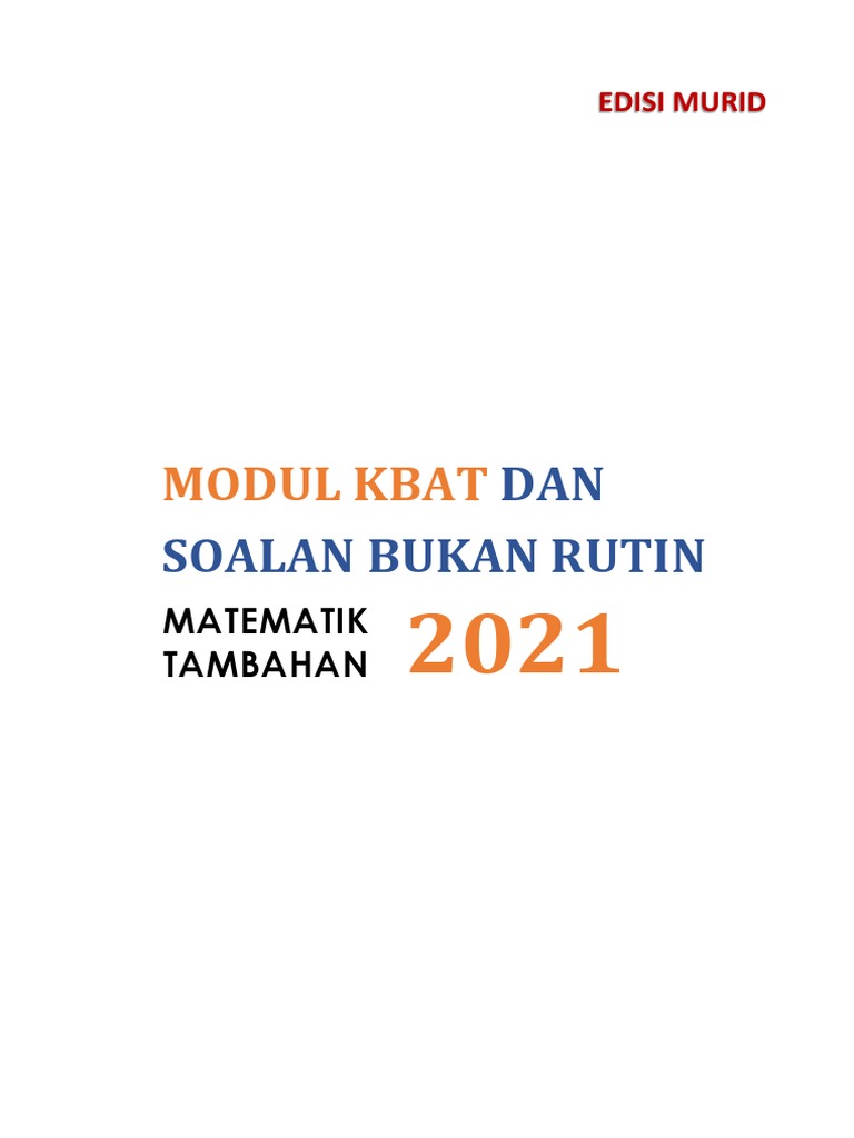 Modul Kbat Add Maths Daerah Seremban | PDF