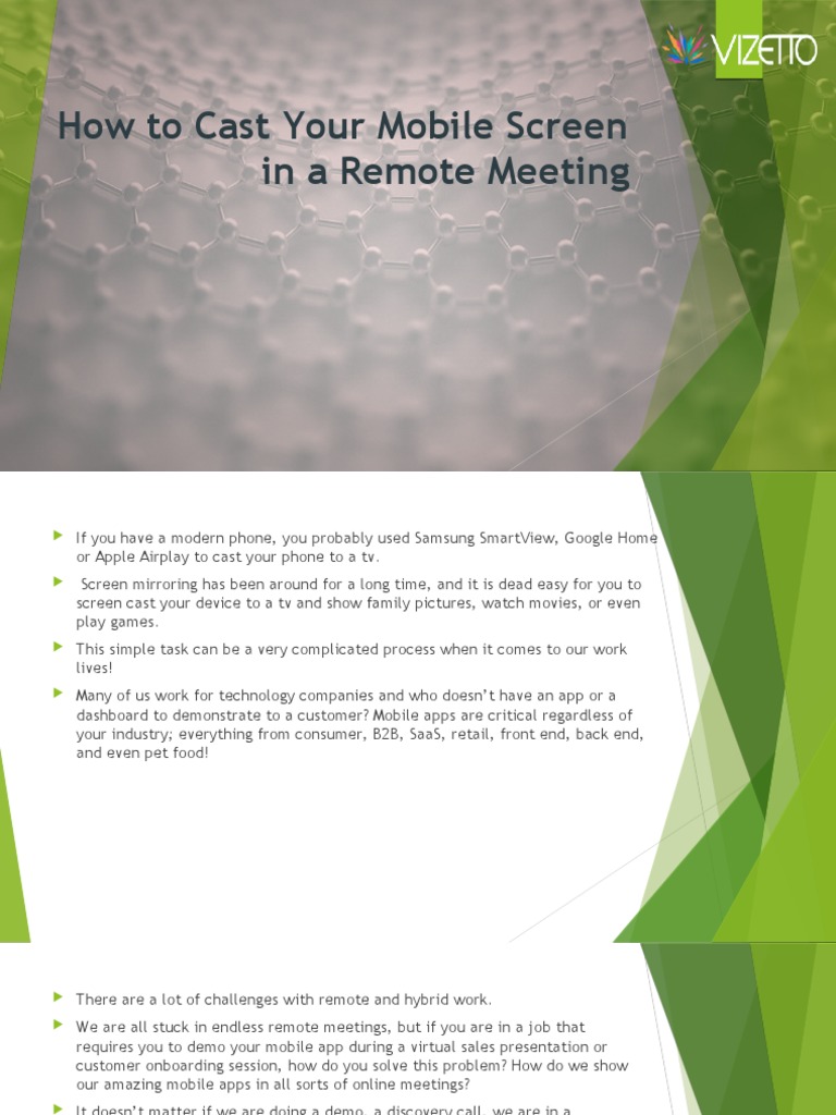How To Cast Your Mobile Screen in A Remote Meeting - Reactiv Suite ...
