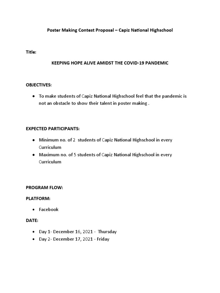 Poster Making Contest Proposal | PDF | Art