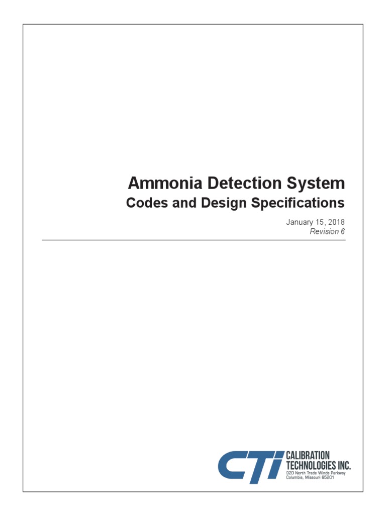 Ammonia Detection System: Codes and Design Specifications | Download ...