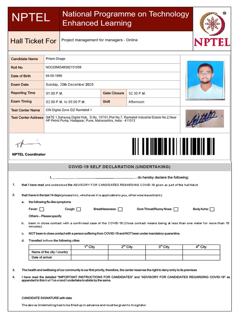 Nptel: Iit Madras BSC Online Degree | PDF | Identity Document