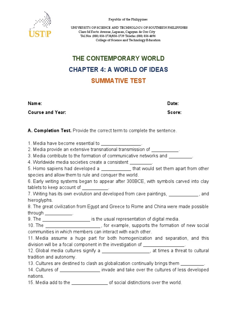 The Contemporary World: Chapter 4: A World of Ideas | PDF | Food ...