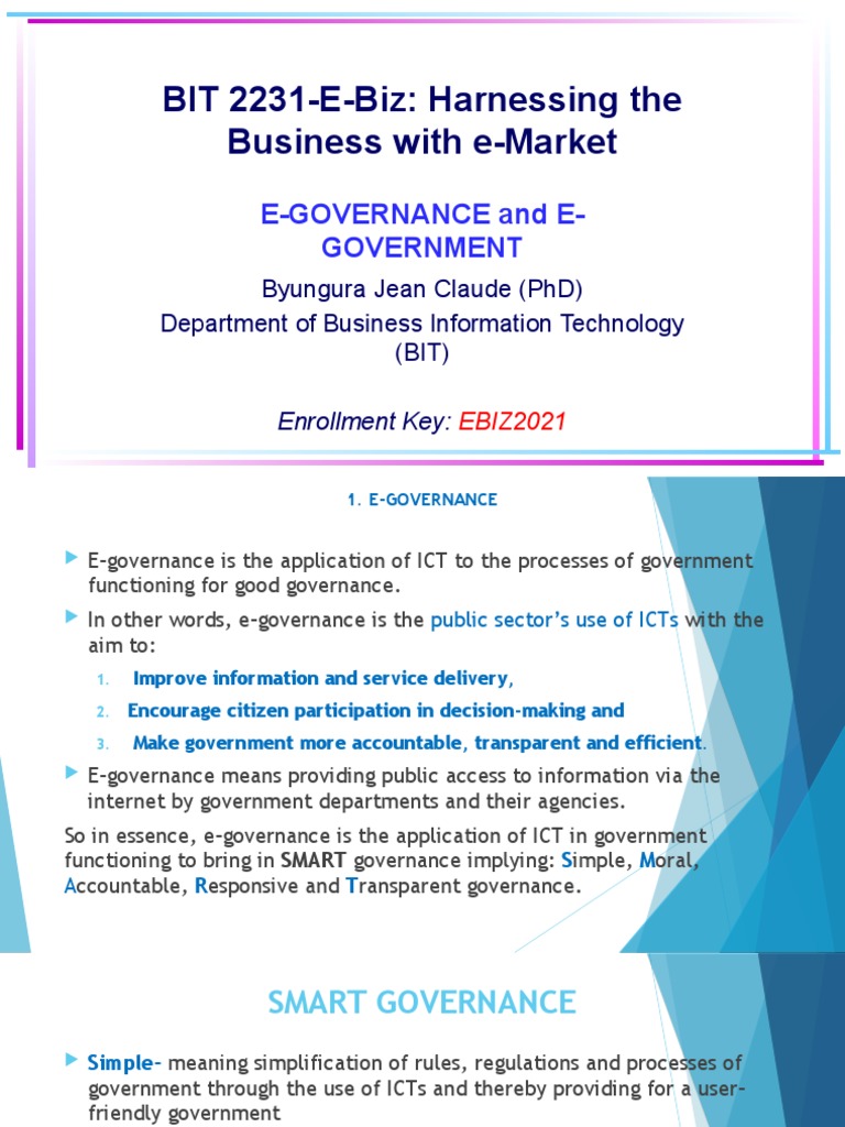 E-GOVERNANCE and E-GOVERNMENT | PDF | E Government | Governance