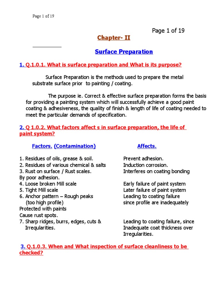 Surface Preparation: Chapter-II | PDF | Abrasive | Rust