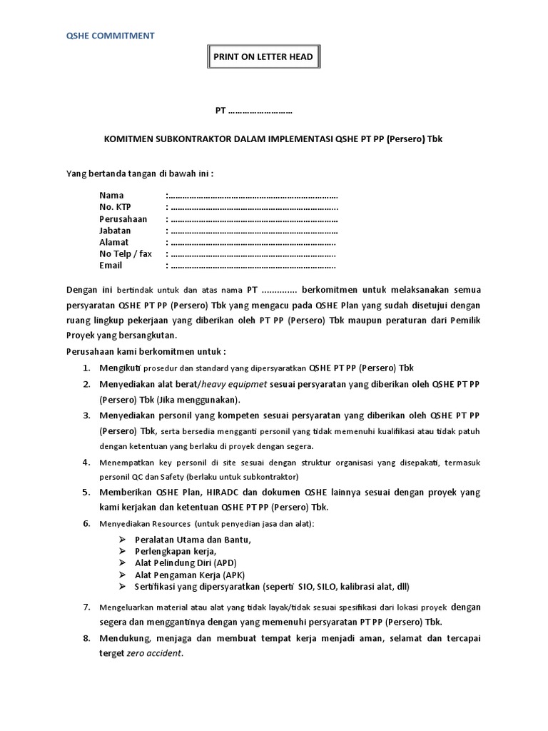 QHSE Commitment | PDF