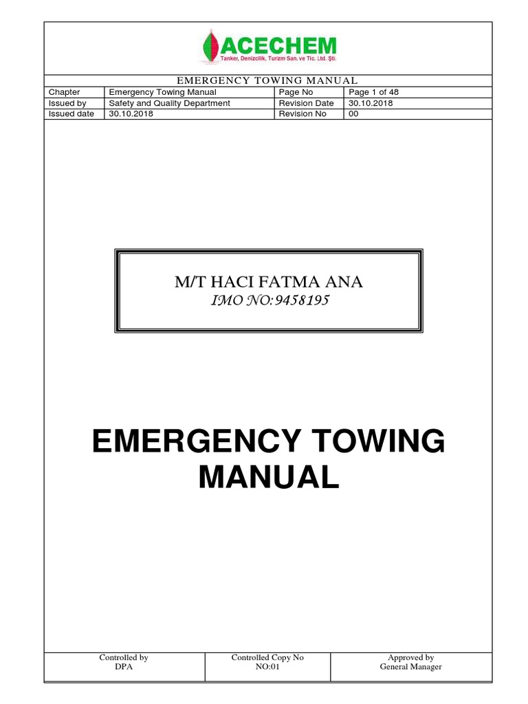 Emergency Towing Procedures Manual | PDF | Anchor | Ships